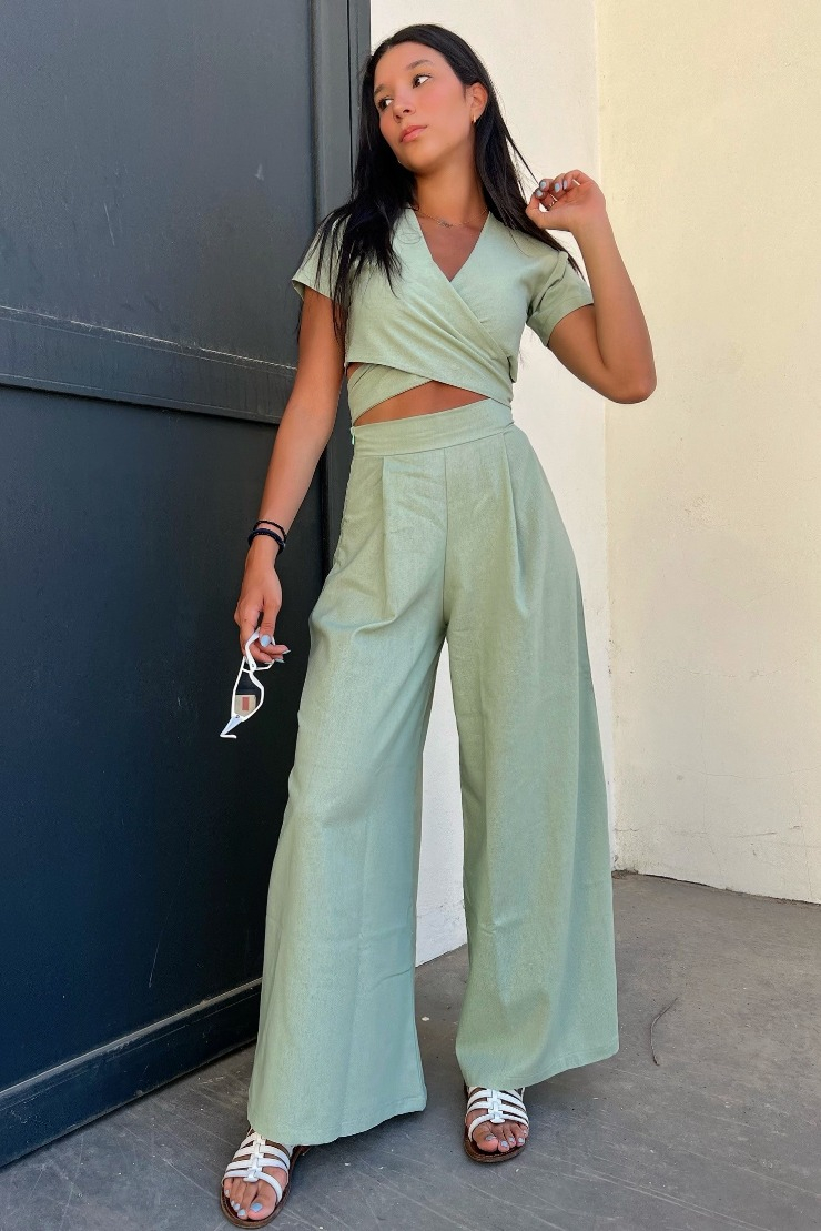 Criss Cross Linen Set - Chicclique Store
